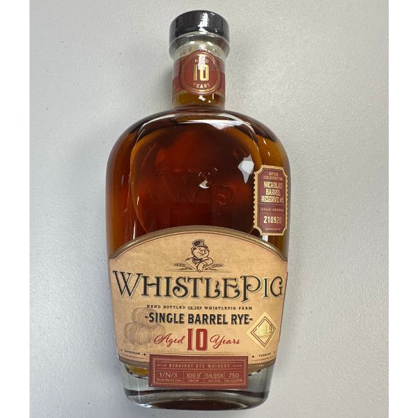 Whistle Pig 10-Year Nicholas Single Barrel Reserve #5 Rye Whiskey ...