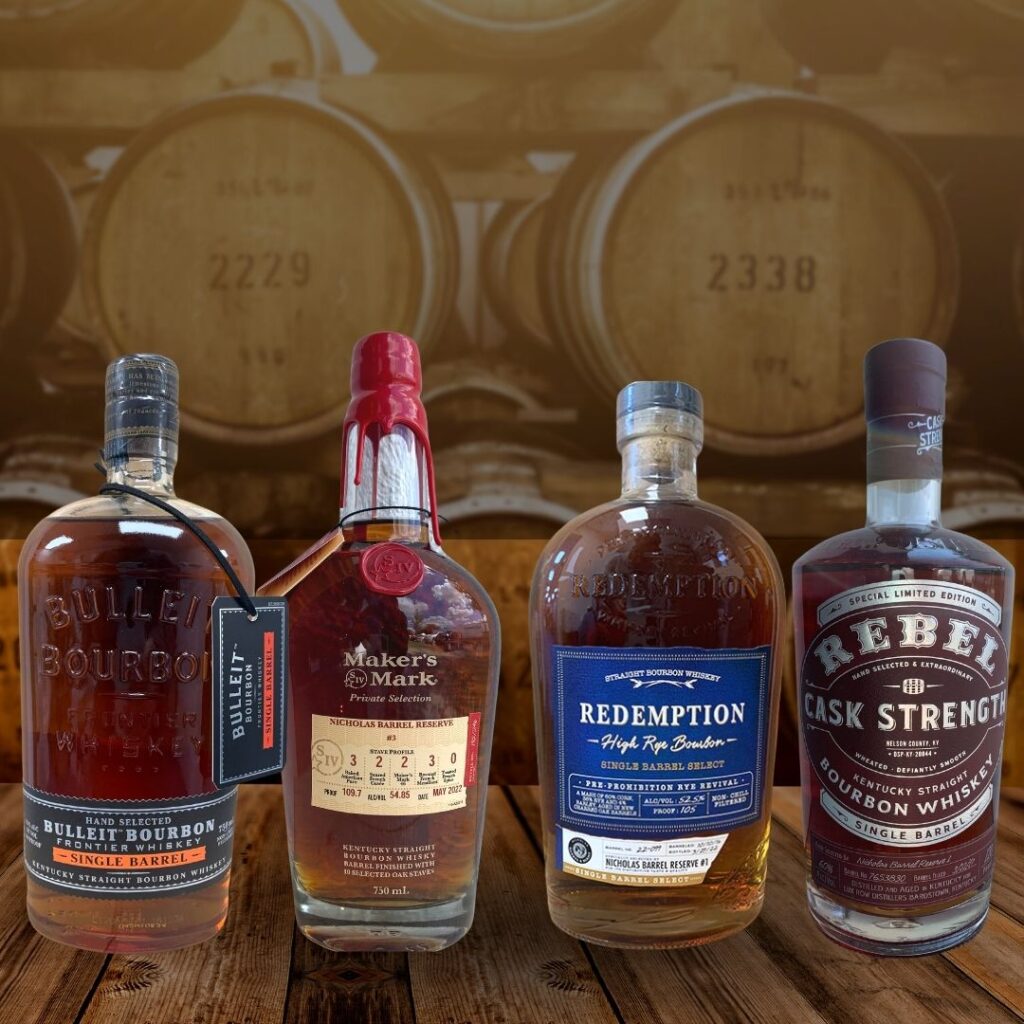 Nicholas Single Barrel Reserve Whiskey 4-Pack - Nicholas Wines