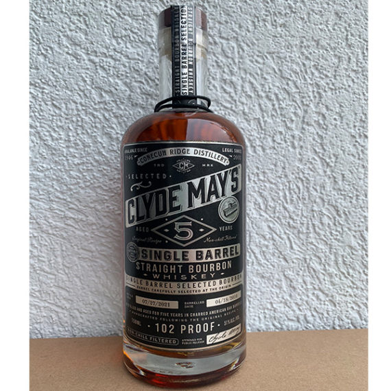 Clyde May's 5 Year Nicholas Single Barrel Selected Bourbon Whiskey ...